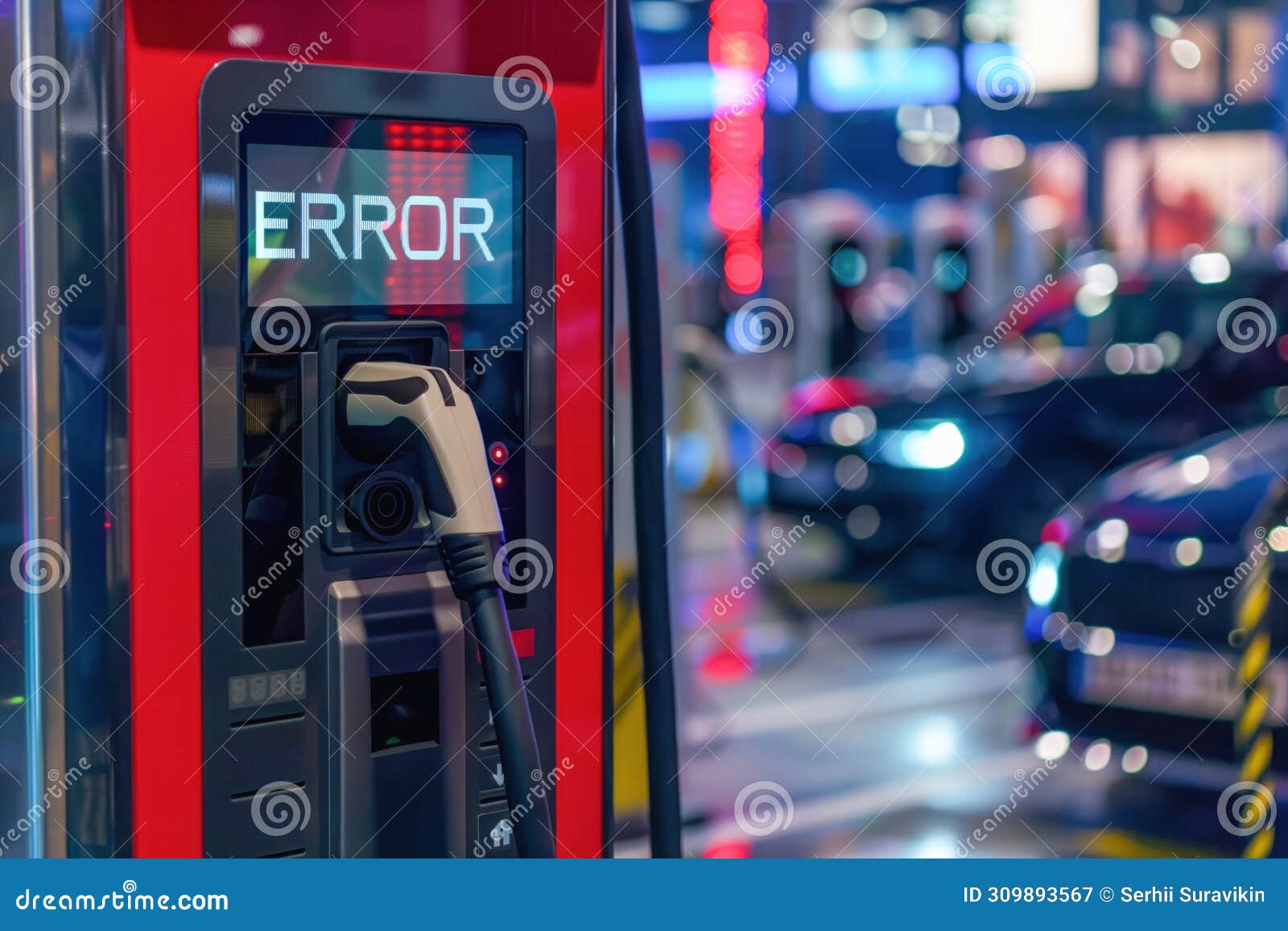 The Display on the Electric Charging Station Shows an Error Message ...