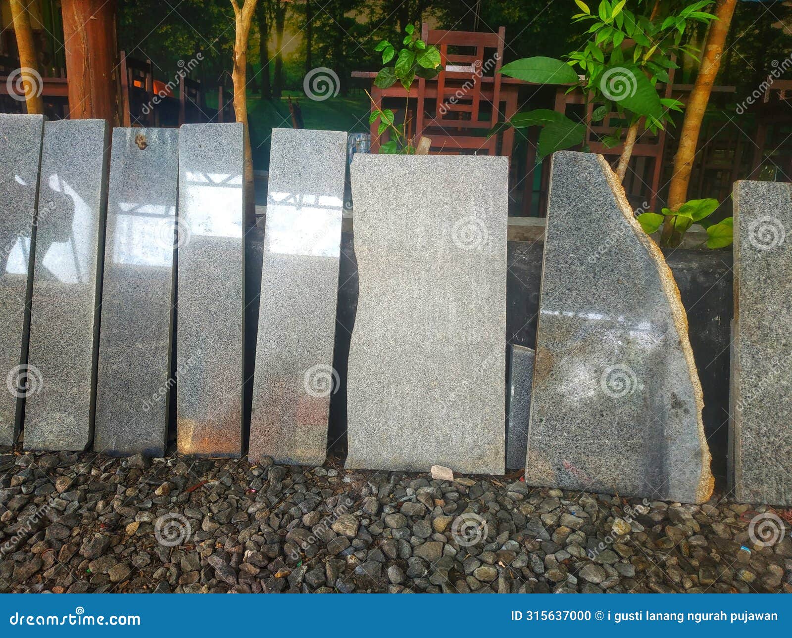 Display of Examples of Polished Granite Slabs Stock Photo - Image of ...