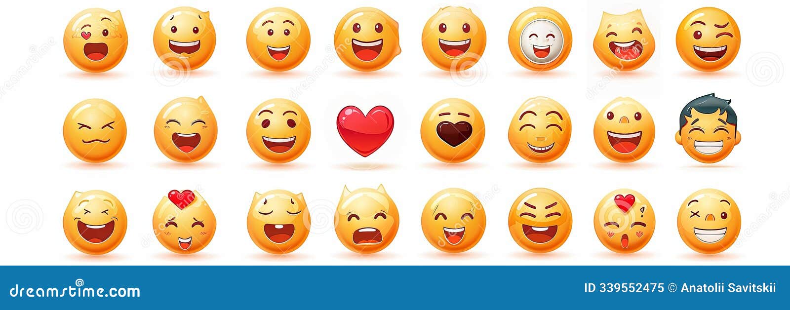 This Display Features an Array of Colorful Emojis Representing ...