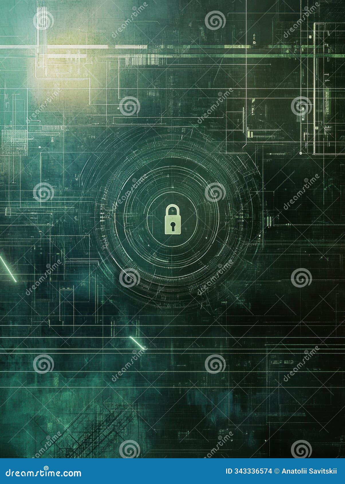 The Display Features a Prominent Lock Icon at Its Center, Reflecting ...