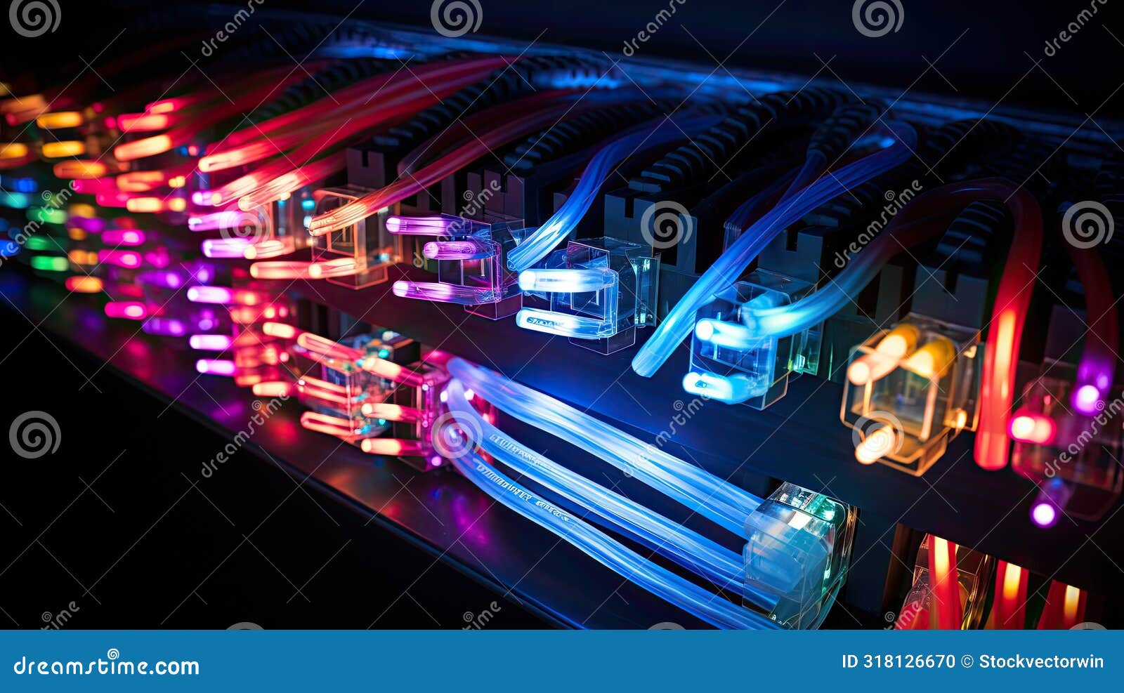 Display Fiber Optic Patch Cables Stock Illustration - Illustration of ...