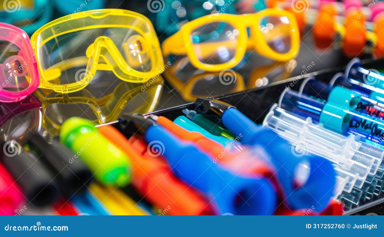 A Display of Firework Safety Gear Including Earplugs and Safety Glasses ...