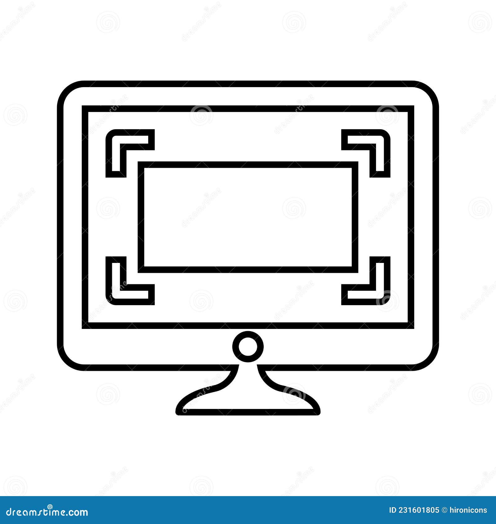 Display, Flat Screen Line Icon. Outline Vector Stock Vector ...