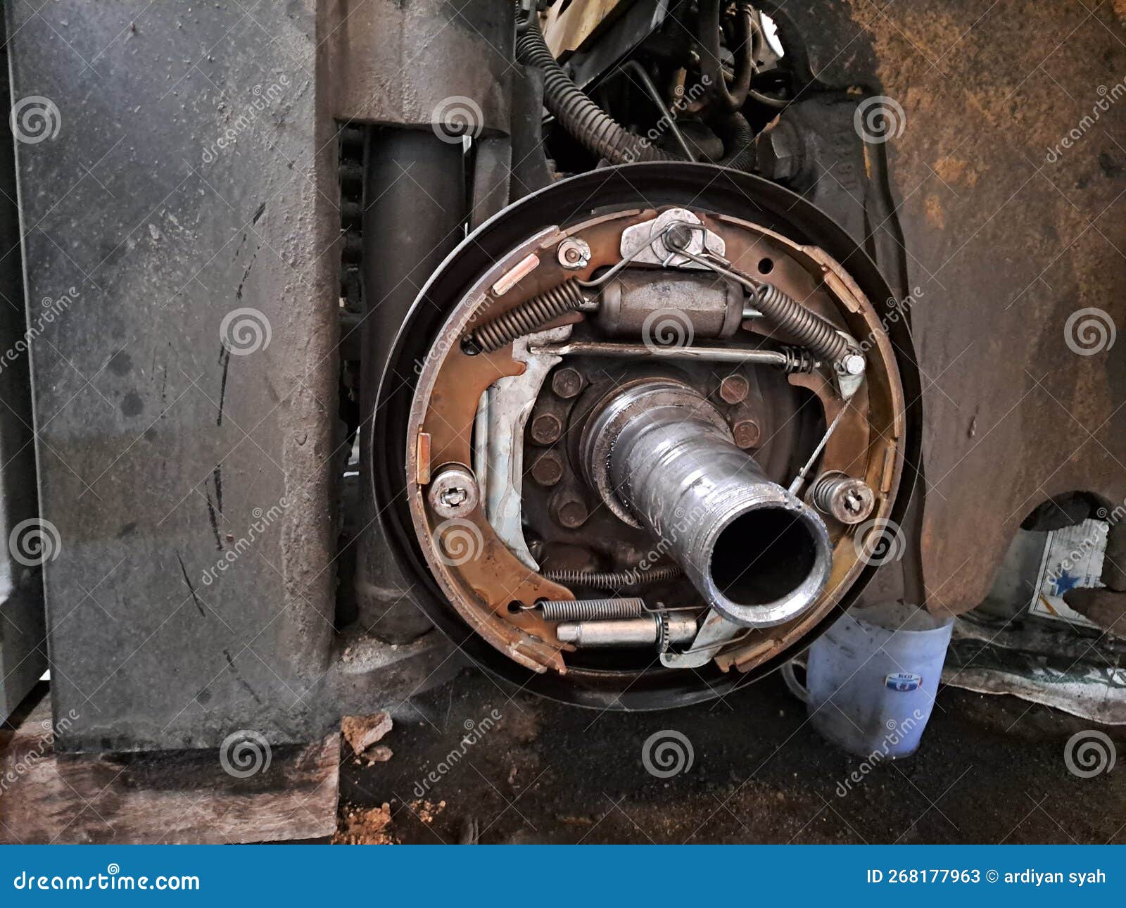 Display Forklift Front Brake Lining during Repair? Stock Image - Image ...