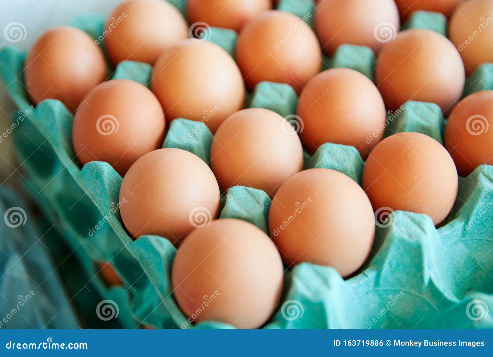 Display of Fresh Eggs in Organic Farm Shop Stock Photo - Image of tray ...