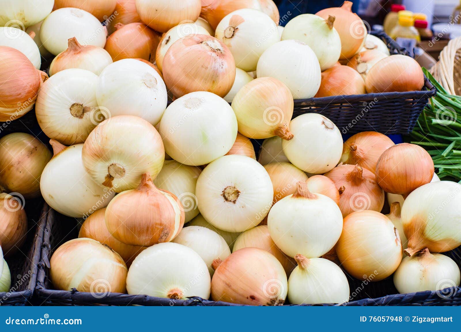 Display of Fresh Onions at the Market Stock Photo - Image of vegetable ...