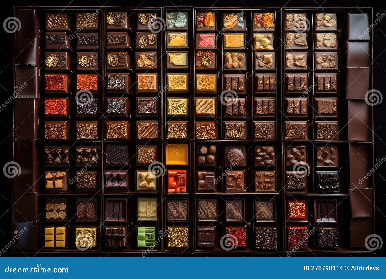 Display of Gourmet Chocolate Bars in Beautiful Box Stock Illustration ...