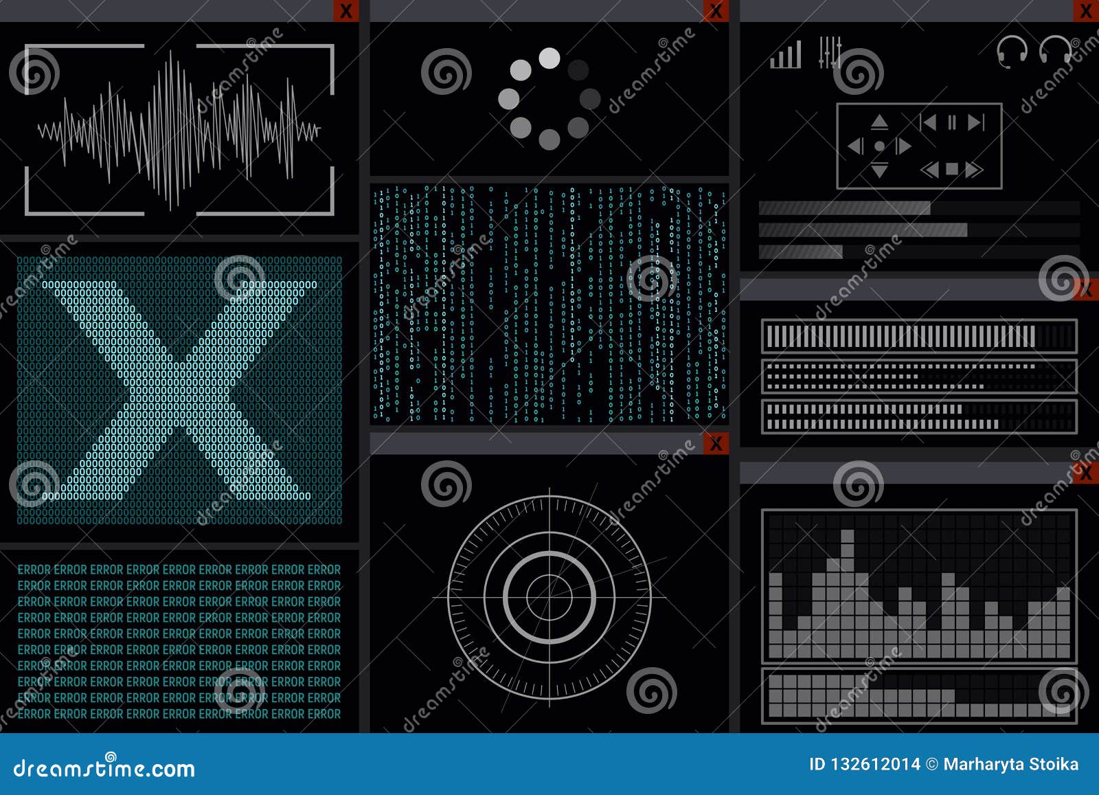 Display with a Hacker Program. Stock Vector - Illustration of icon ...
