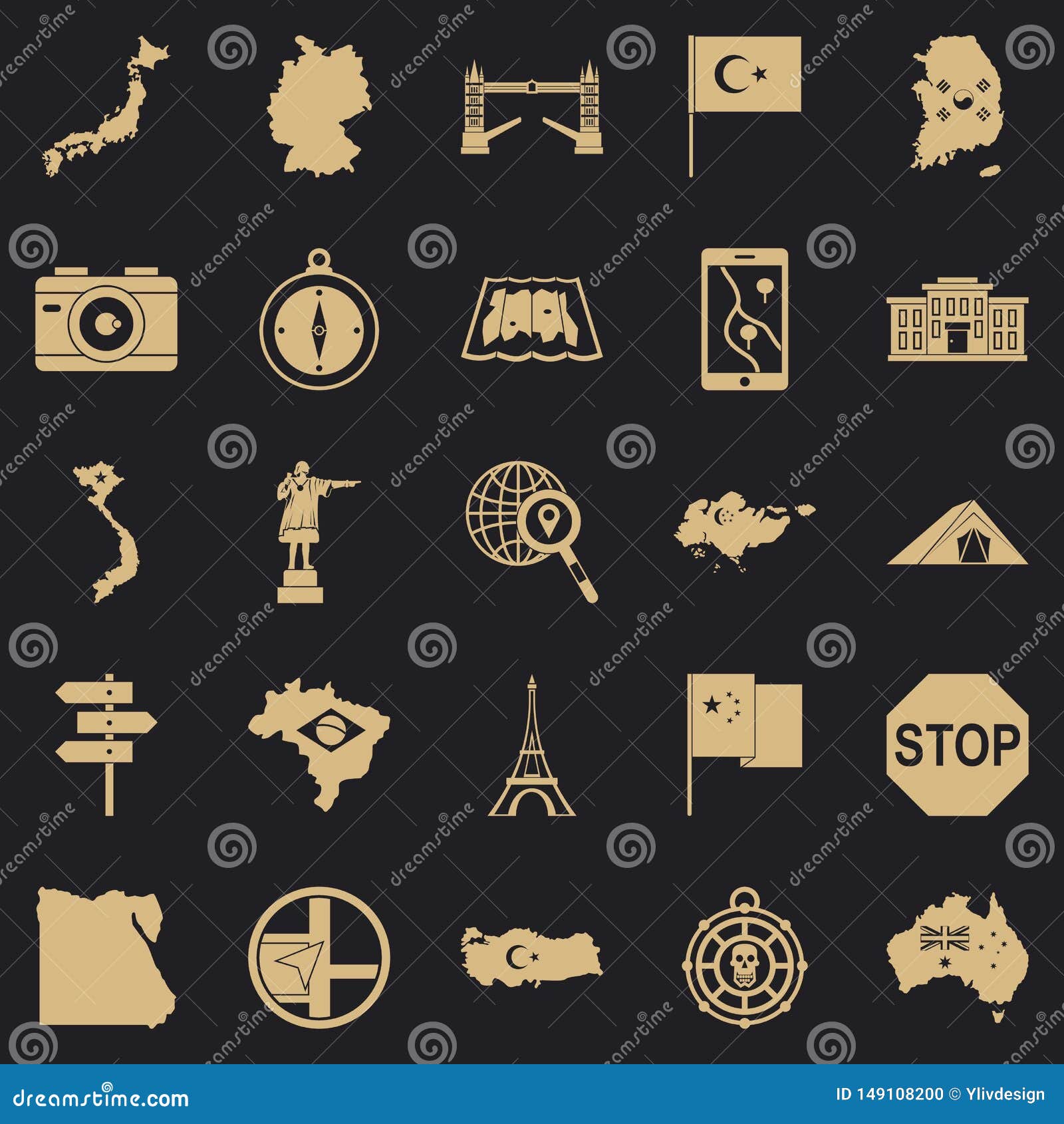 Display Icons Set, Simple Style Stock Vector - Illustration of icons ...