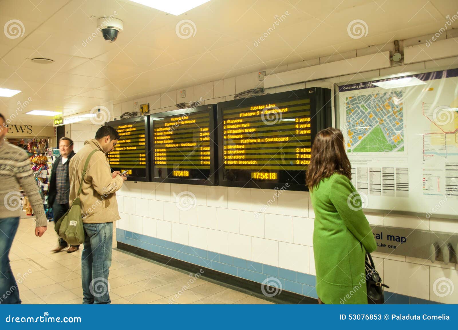Display Information and Subway Map. Editorial Stock Photo - Image of ...