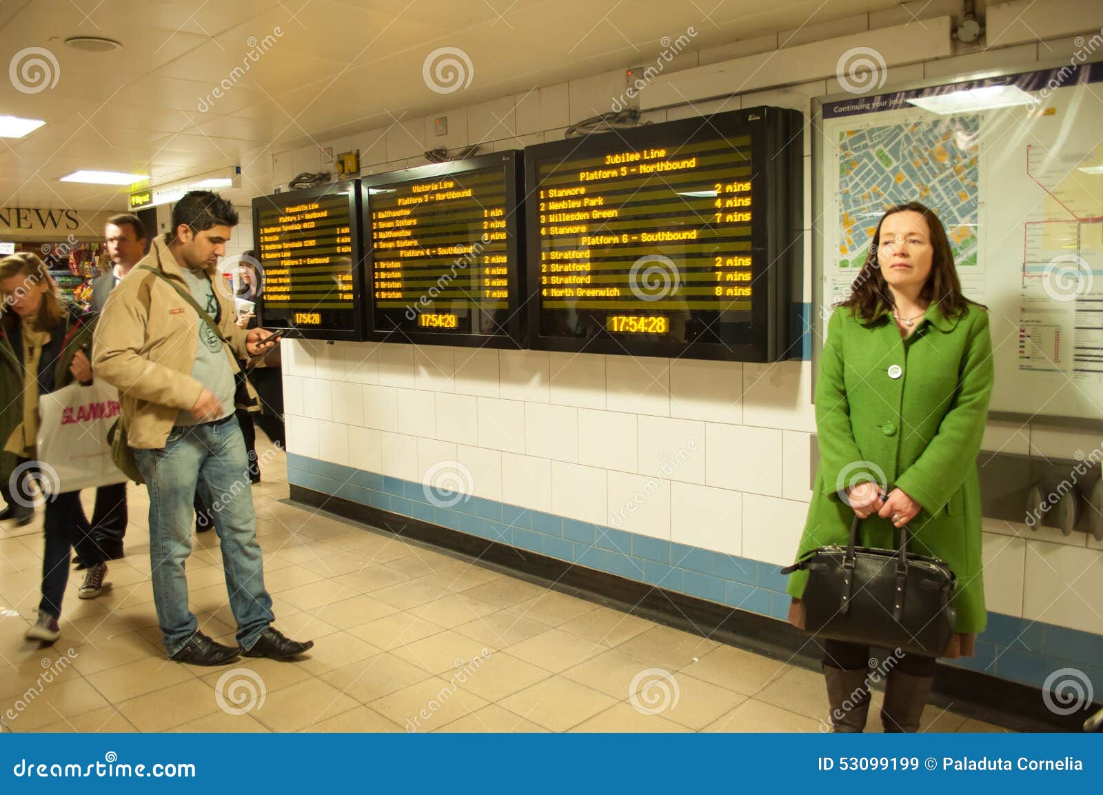 Display Information and Subway Map. Editorial Stock Image - Image of ...