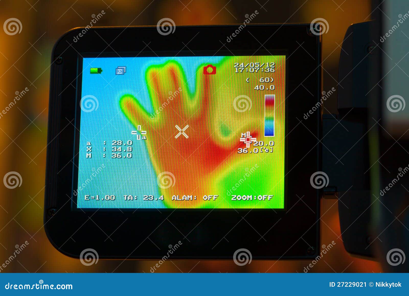 Display of Infrared Thermometer Stock Image - Image of area, modern ...