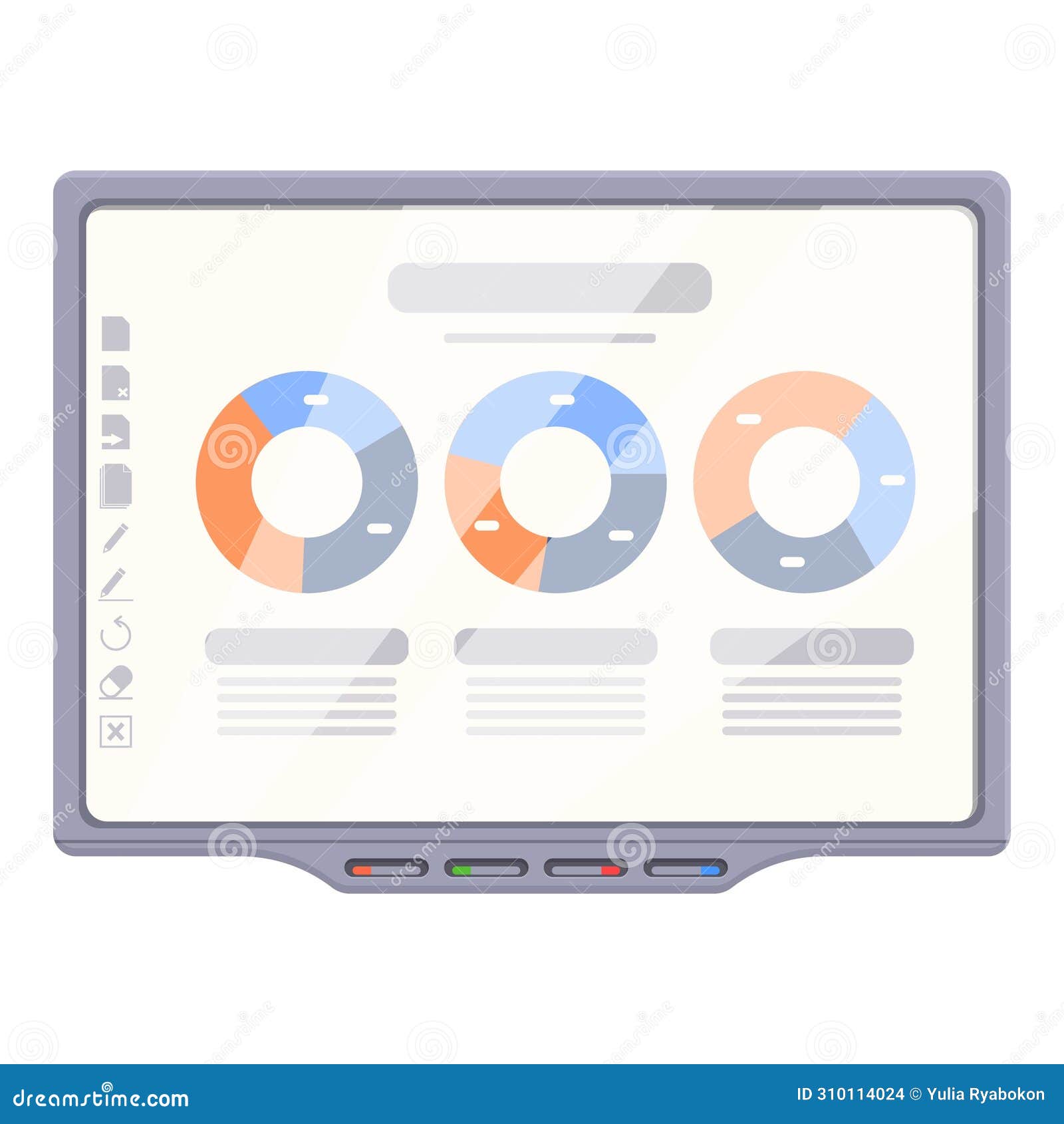 Display Interactive Board Icon Cartoon Vector. Education Diverse Stock ...