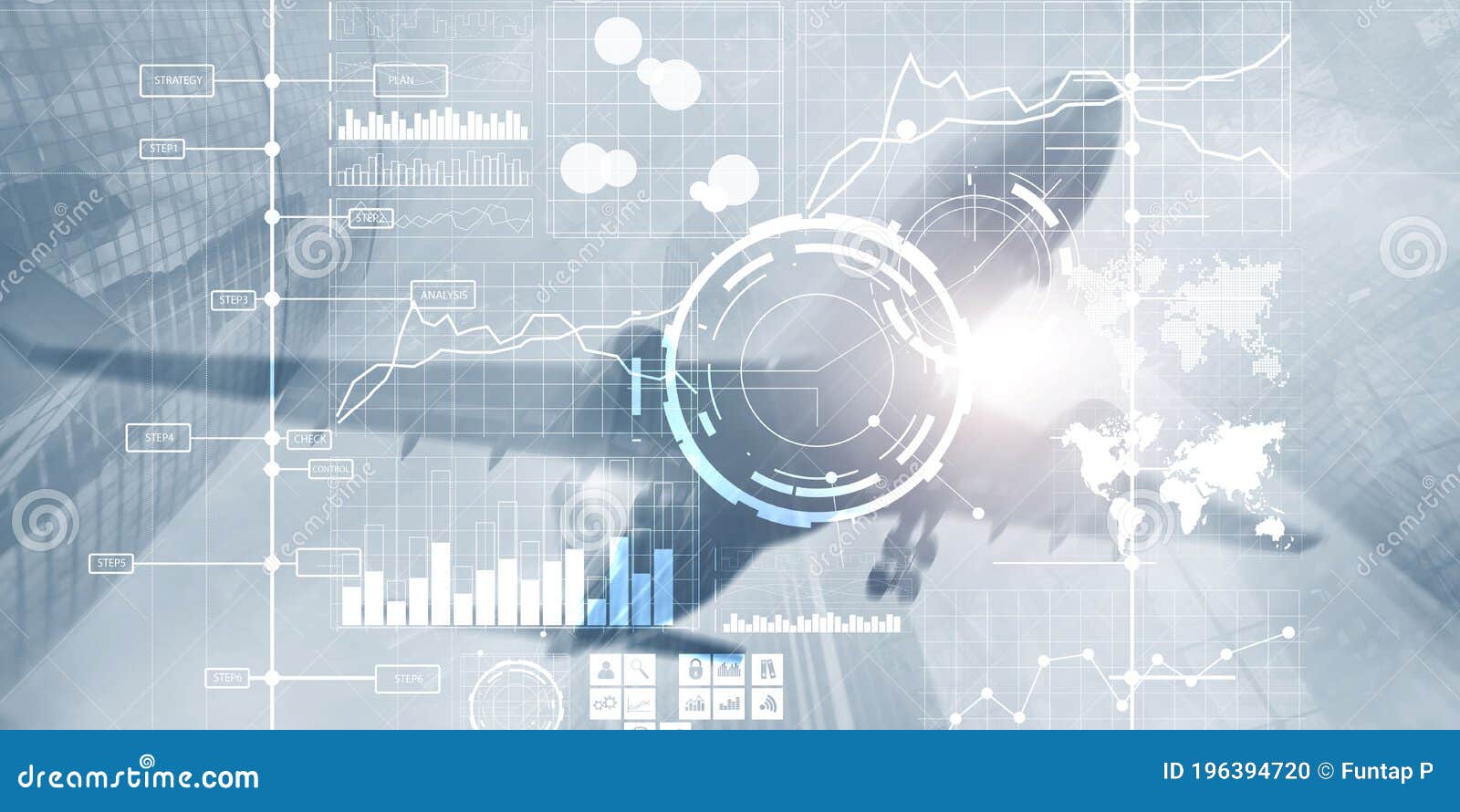 Display Interface Intelligence Dashboard and Charts. Financial Key ...