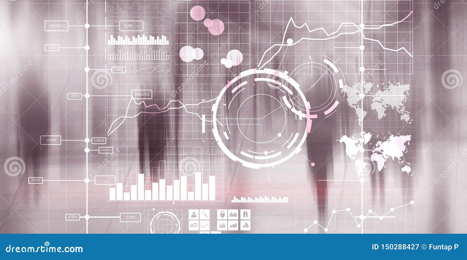 Display Interface Intelligence Dashboard and Charts. Financial Key ...