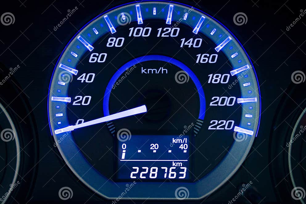 Display Large Screen Car Mileage Dashboard Car Dashboard Stock Photo ...