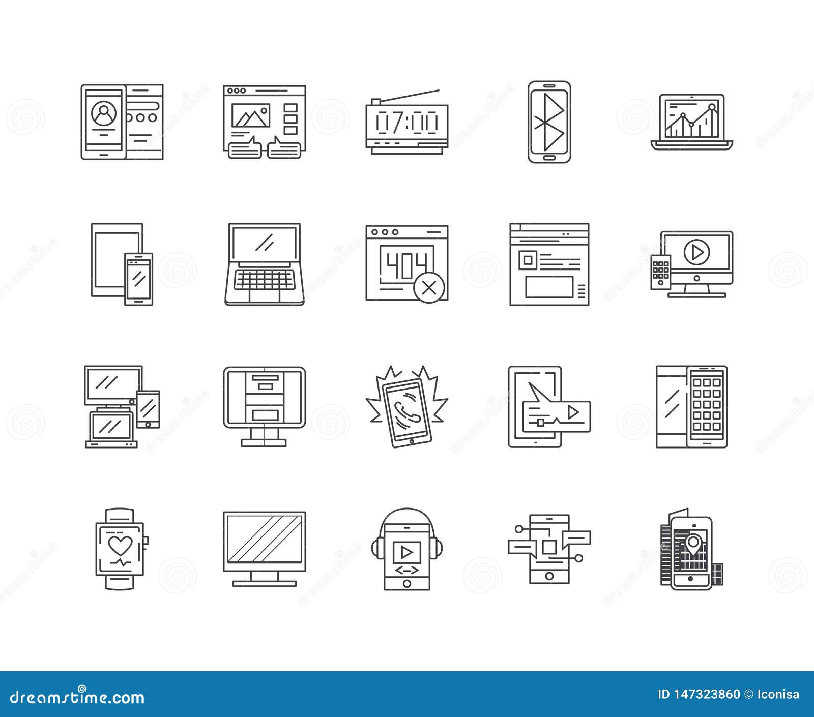Display Line Icons, Signs, Vector Set, Outline Illustration Concept ...