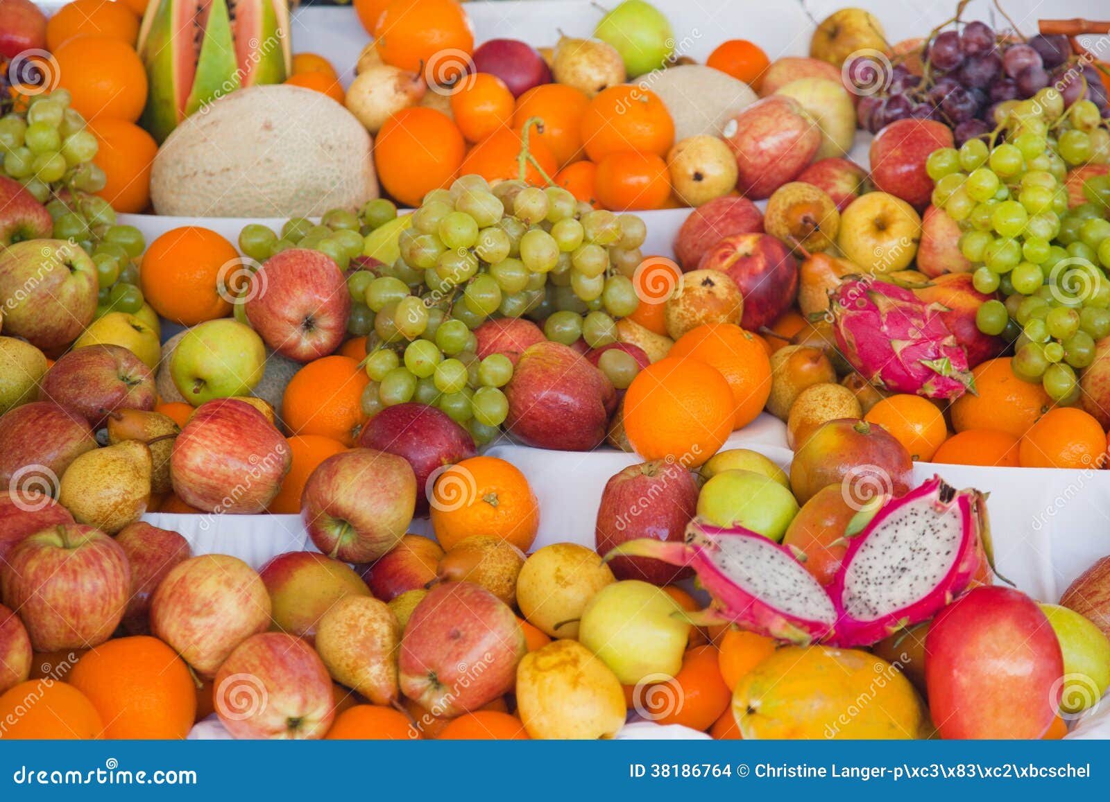 Display of Mixed Fresh Tropical Fruit Stock Photo - Image of snack ...