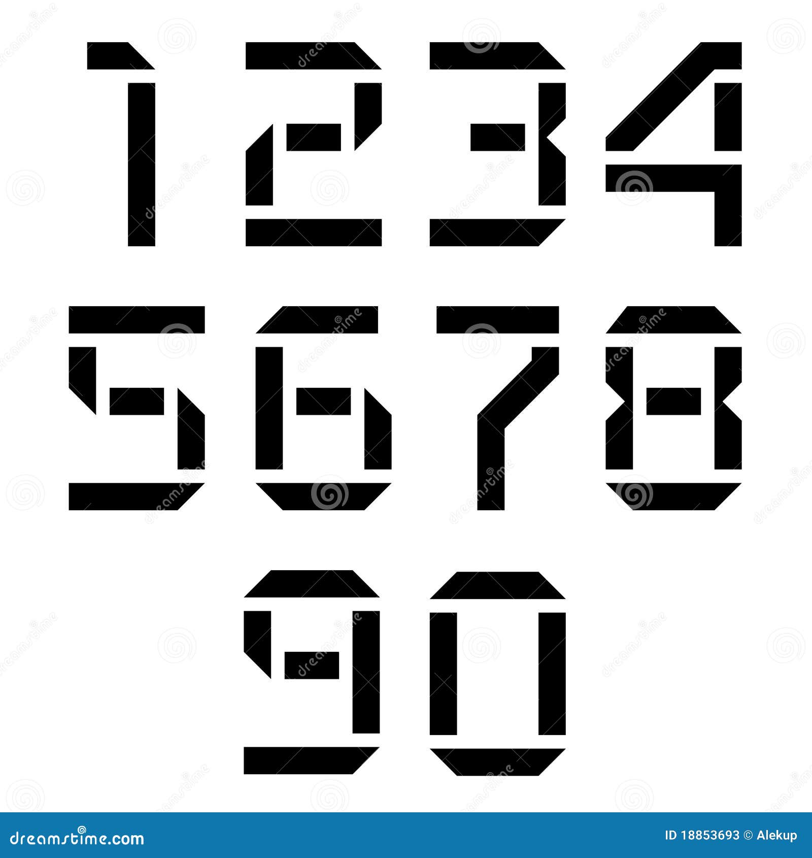 Display numbers stock vector. Illustration of metal, plan - 18853693