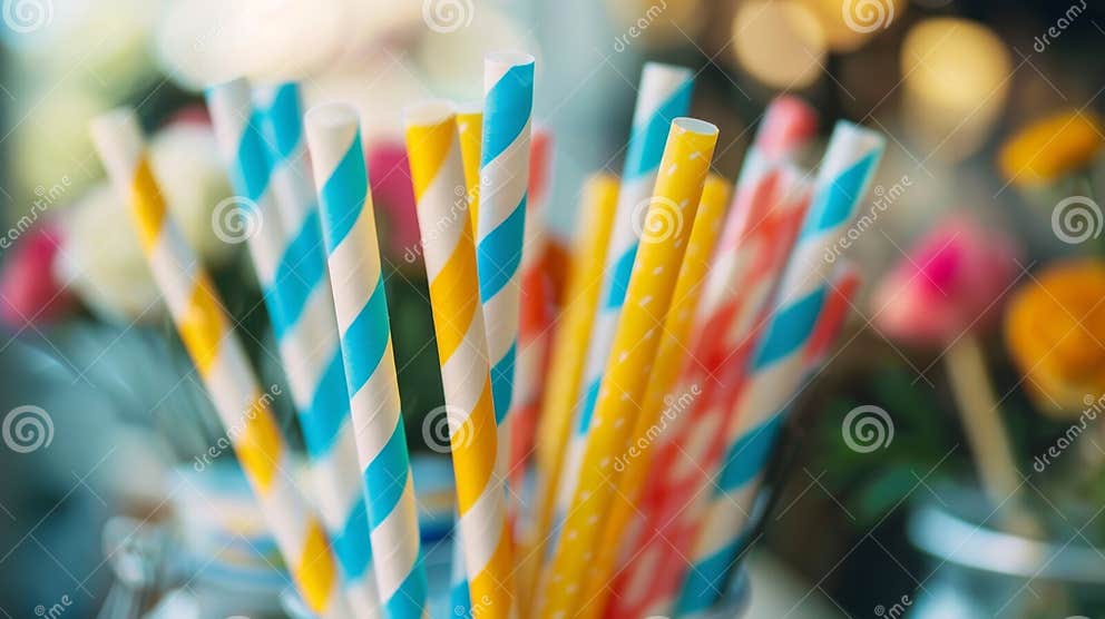 A Display of Paper Straws an Alternative To Singleuse Plastic Straws ...