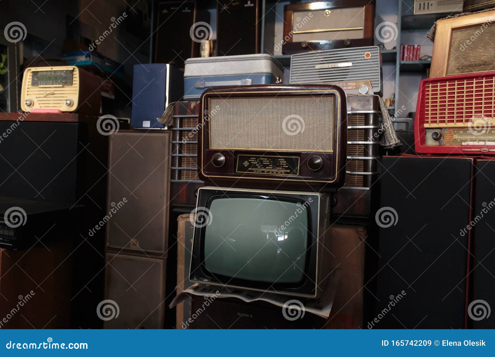 Display at a pawn shop editorial stock image. Image of broadcast ...