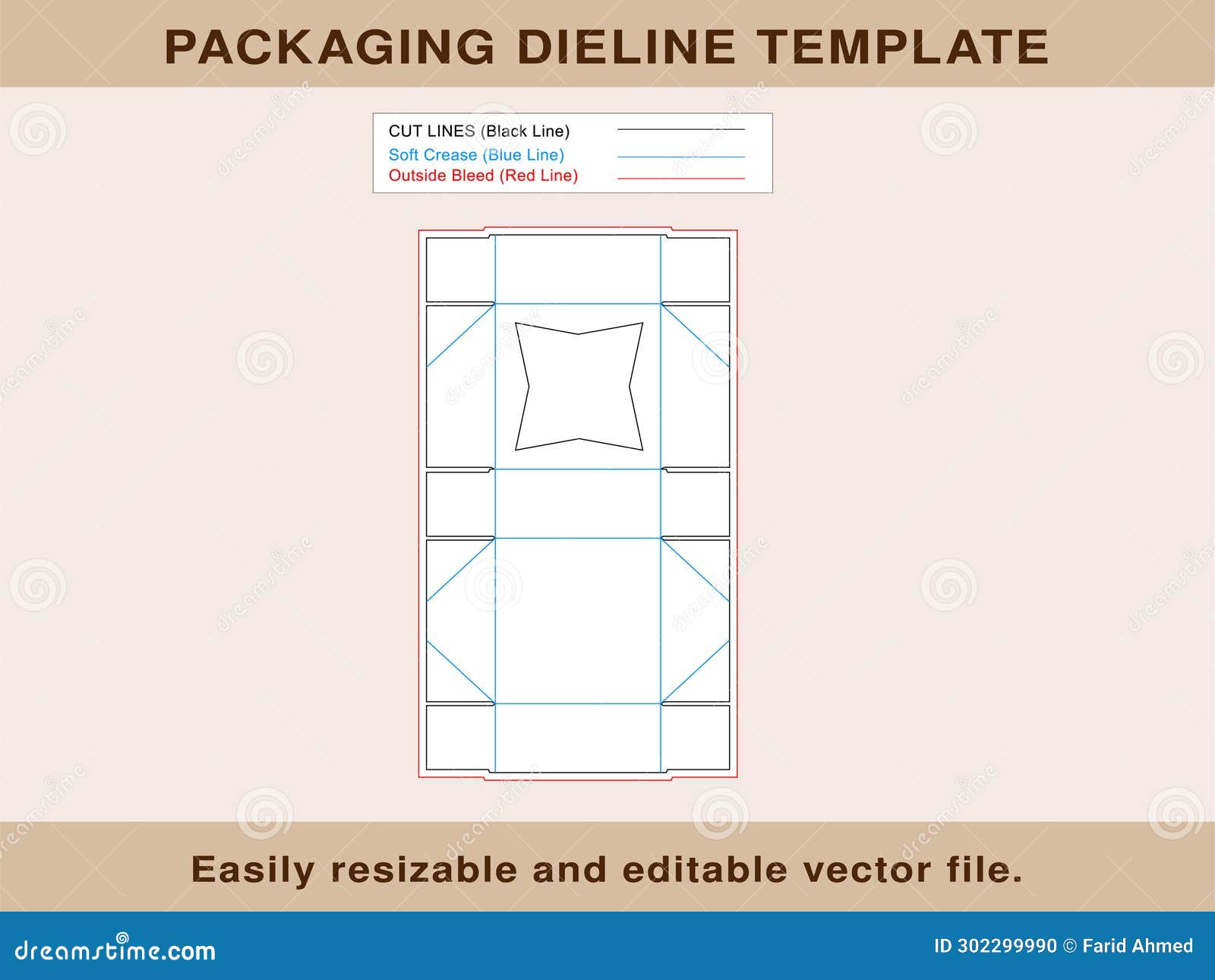Display Pie Box, Dieline Template Stock Vector - Illustration of ...