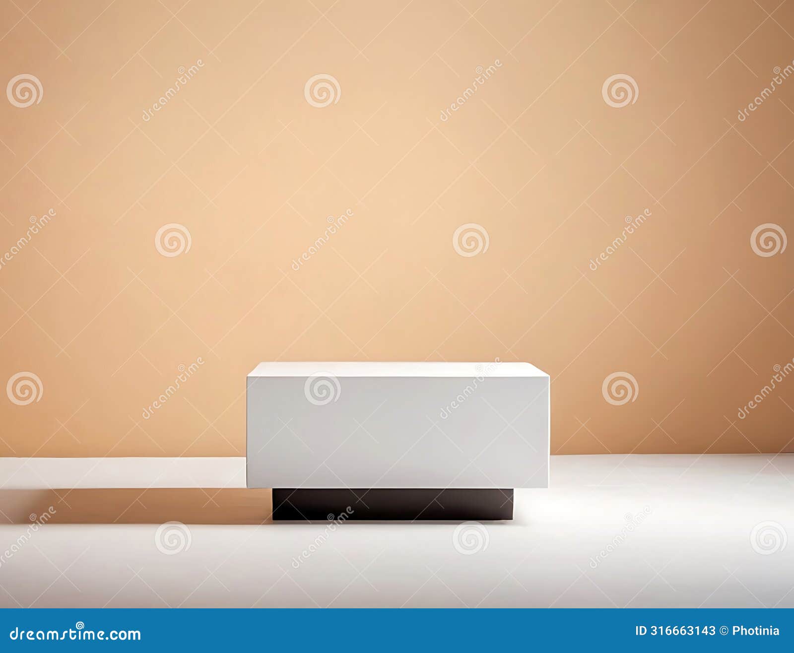 Display Platform for Products - White Rectangular Stand on a Light ...