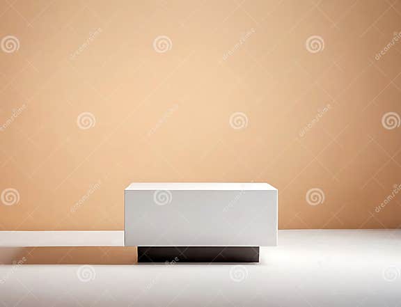 Display Platform for Products - White Rectangular Stand on a Light ...