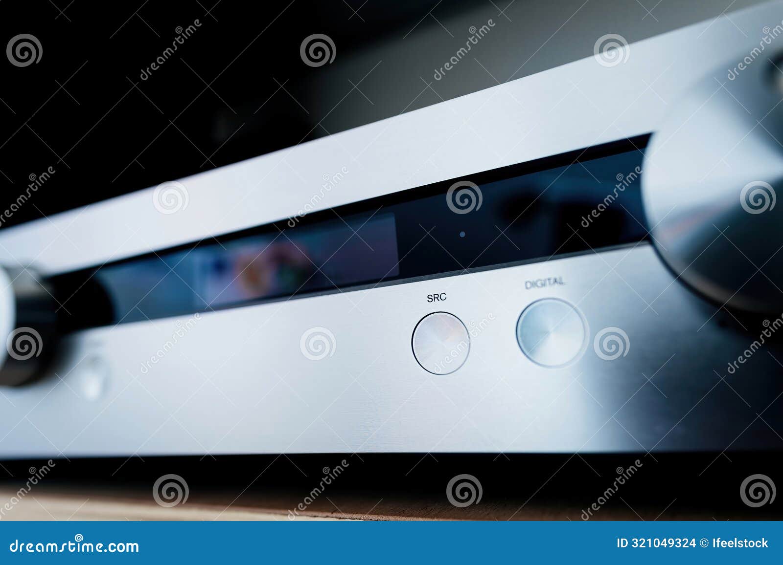 Display of Preamplifier with SRC Source Button on Aluminum Panel ...