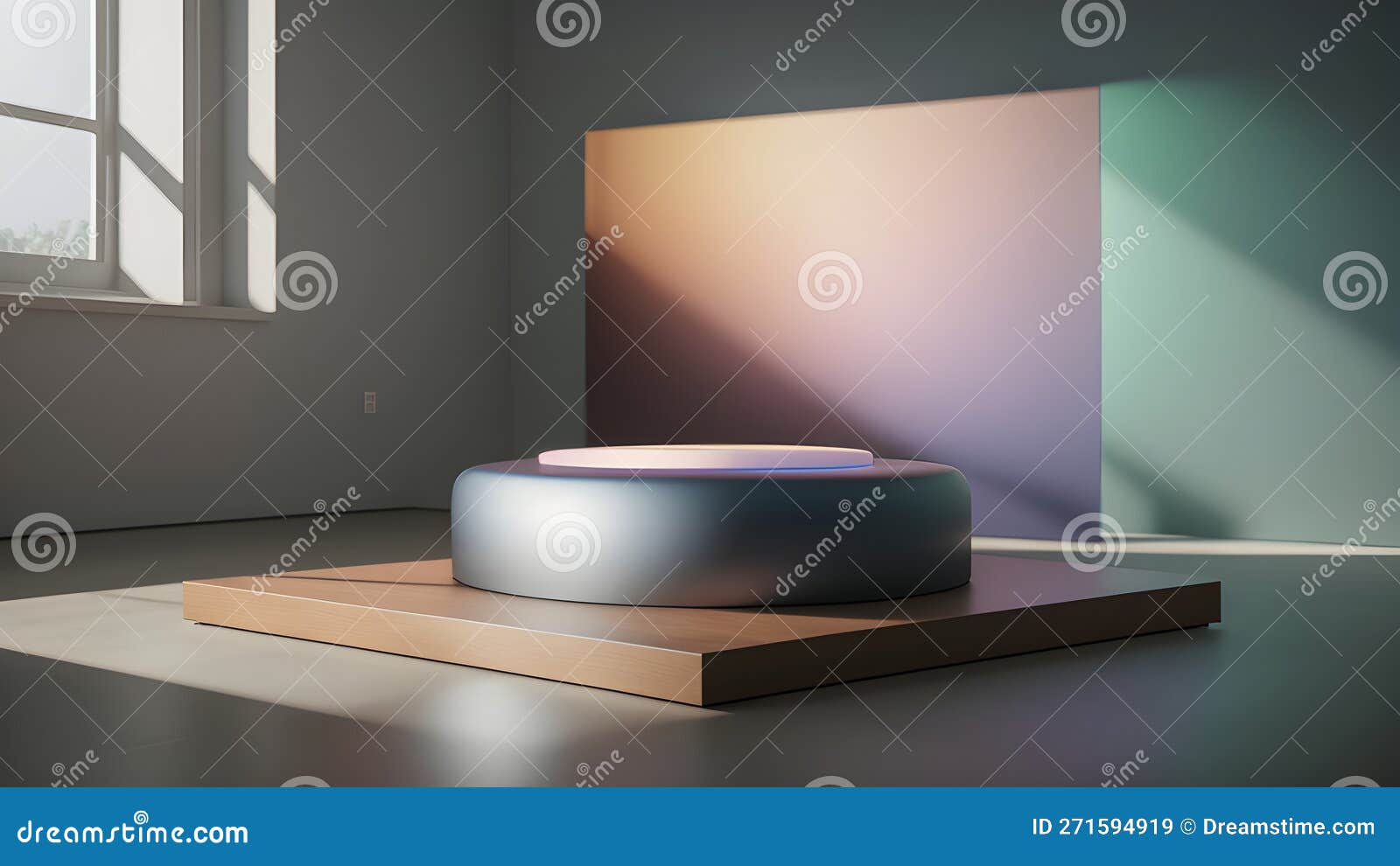 Podium Abstract Studio Room with Geometric Platform for Mockup Display ...
