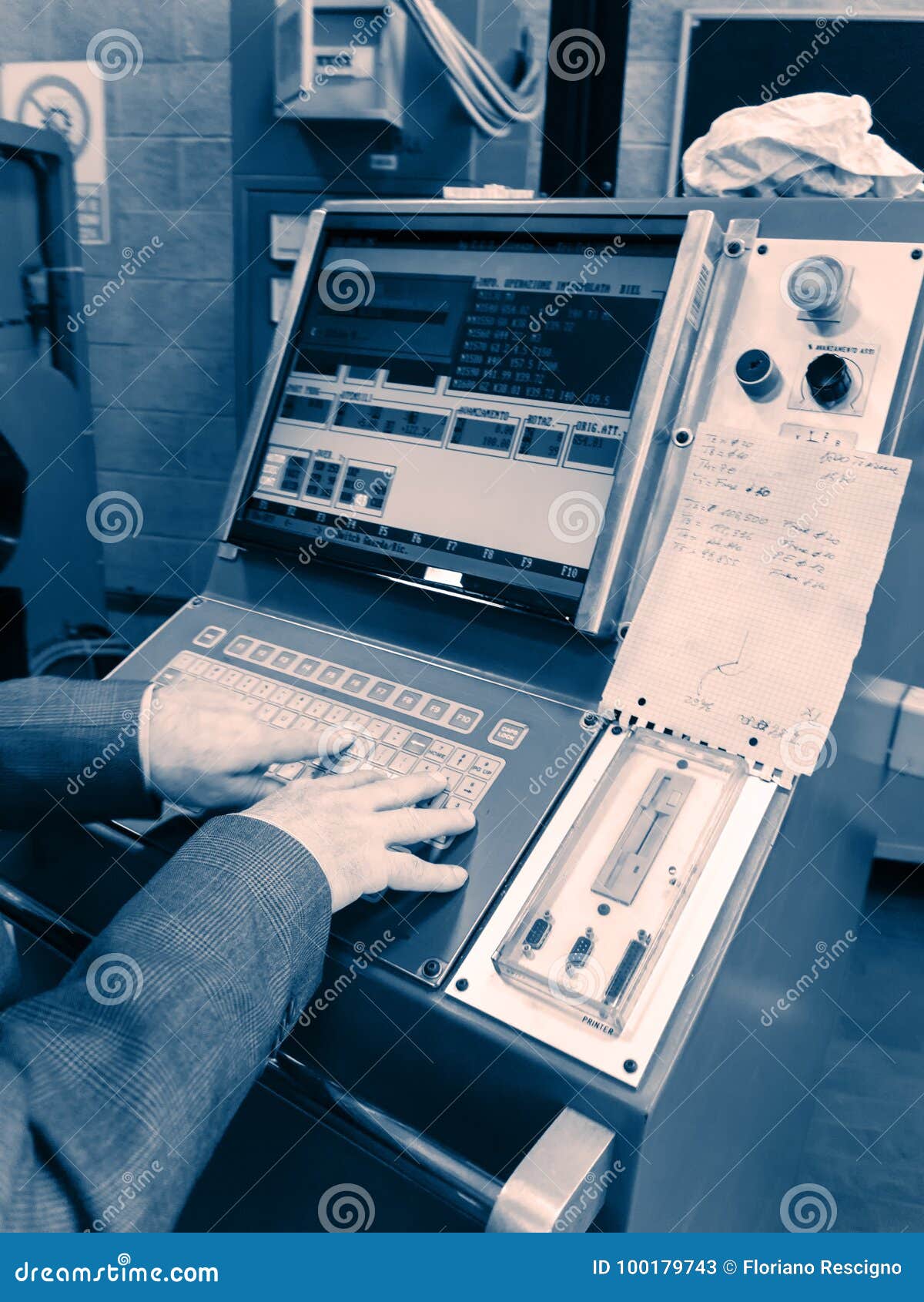 Display of Programmable Machine with Big Red Button. Stock Image ...