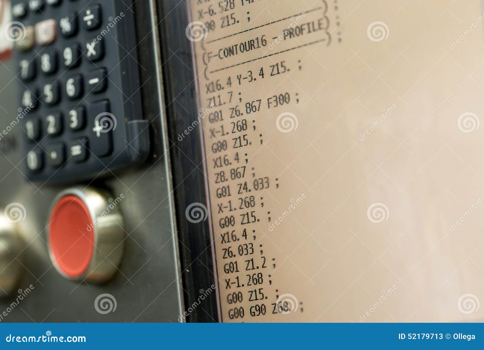 Display of Programmable Machine with Big Red Button. Shallow DOF Stock ...