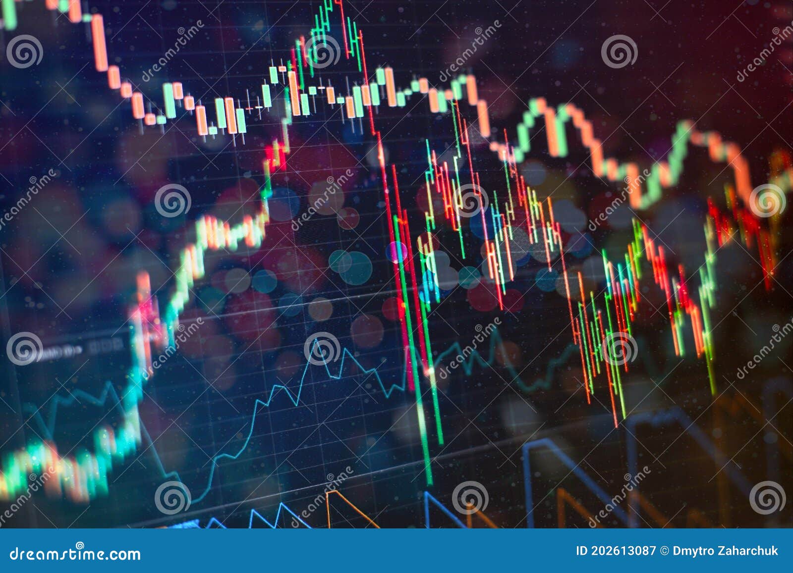 Display of Quotes Pricing Graph Visualization. Stock Market Graph and ...