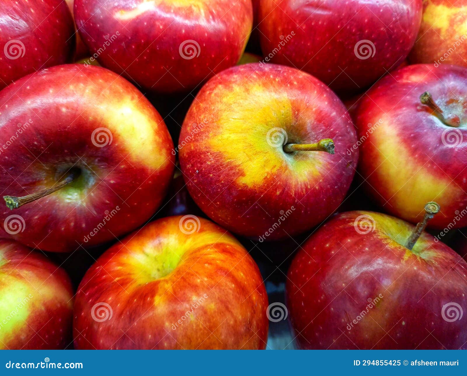 Display of Red Apples for Sale in a Refrigerator in a Supermarket Stock ...