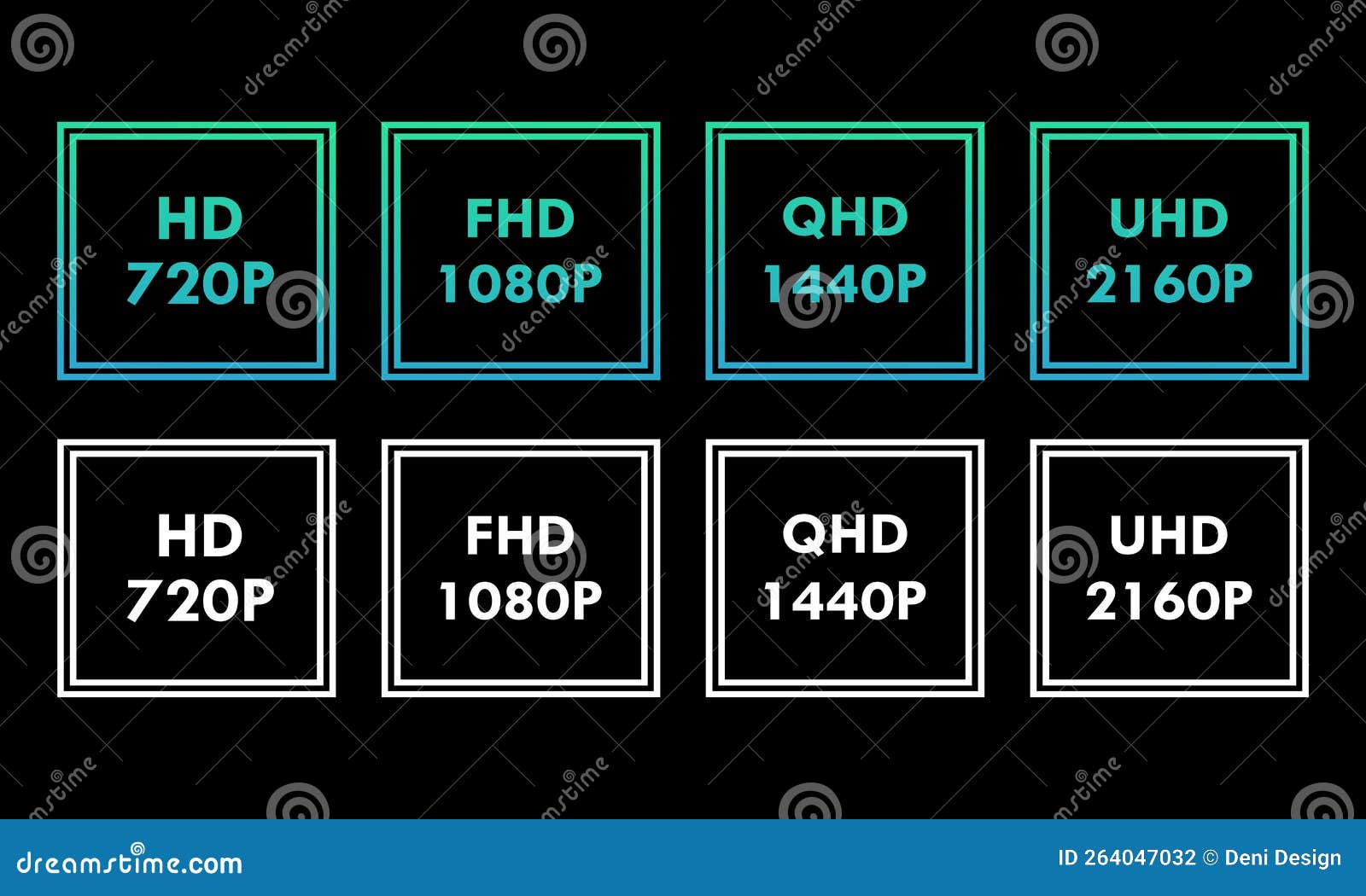 Display resolution logo stock vector. Illustration of full - 264047032