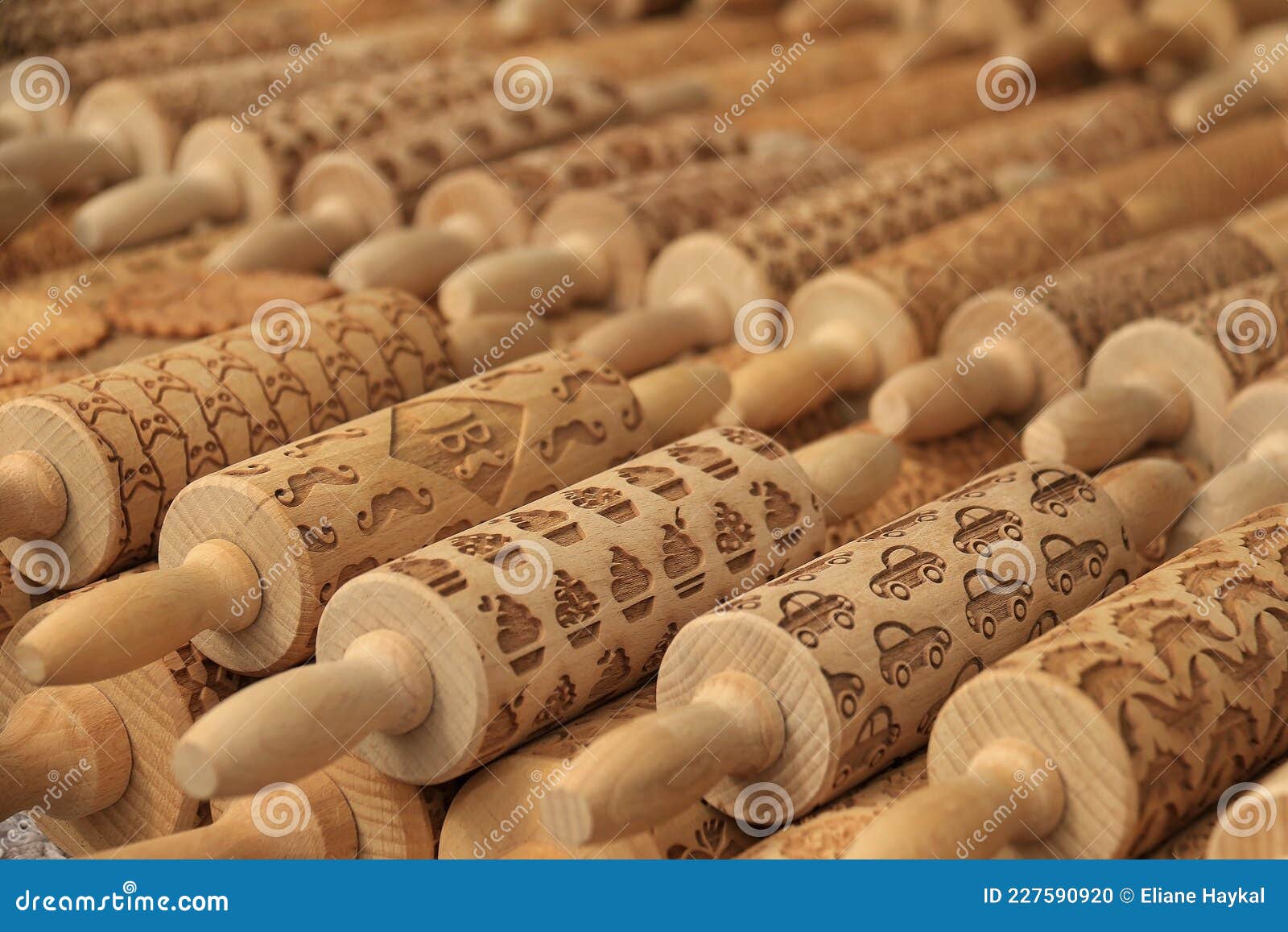 Display of Rolling Pins stock photo. Image of baked - 227590920