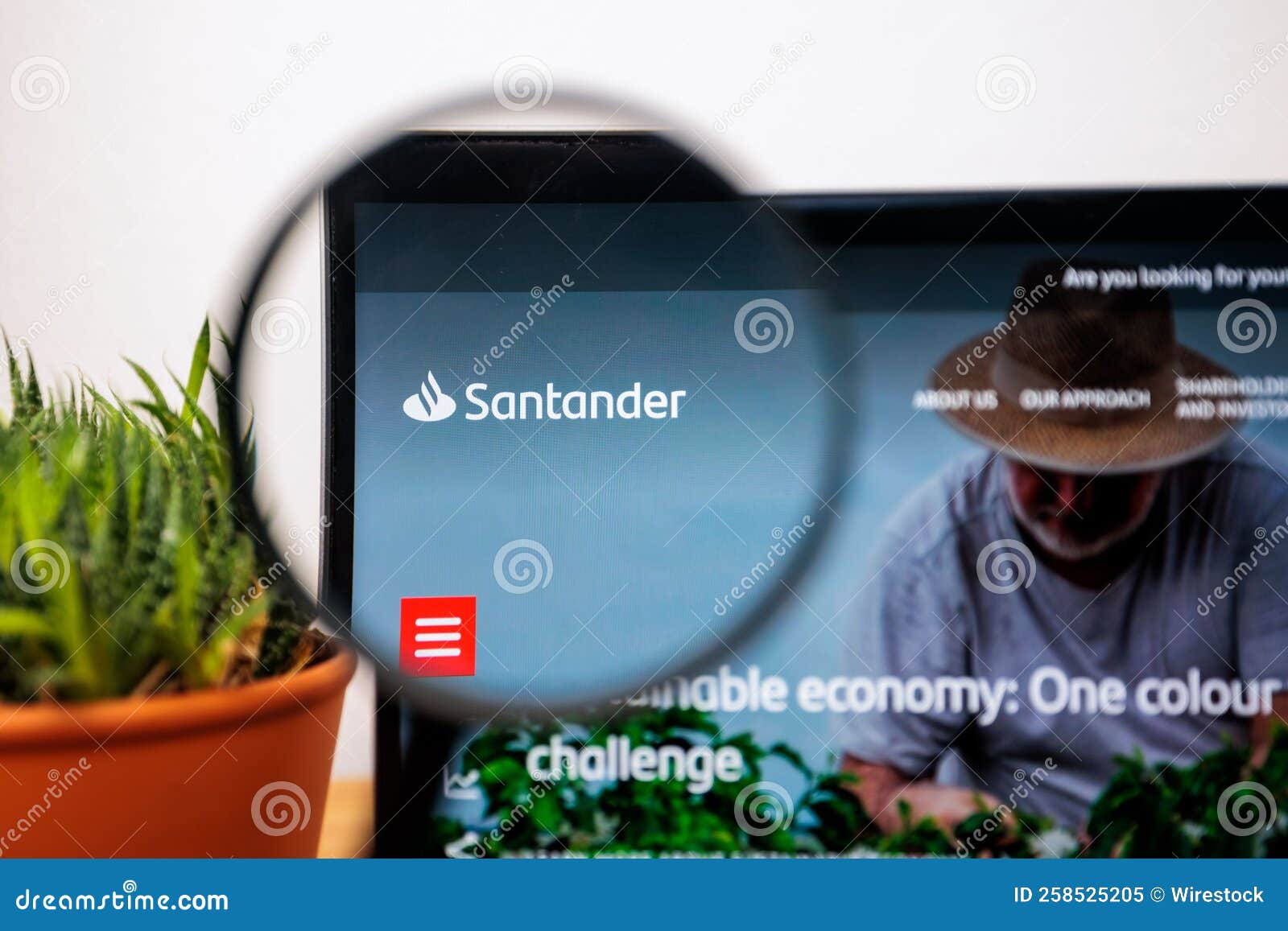 Display of the Santander Website on a Laptop Screen and the Santander ...
