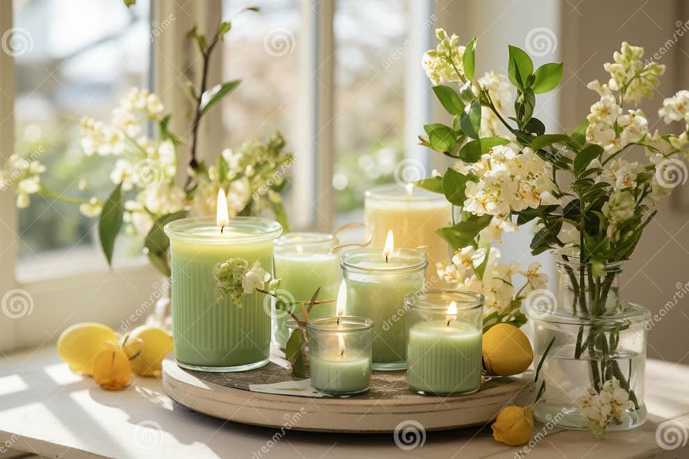 A Display of Scented Candles in Spring-inspired Fragrances, Arranged ...