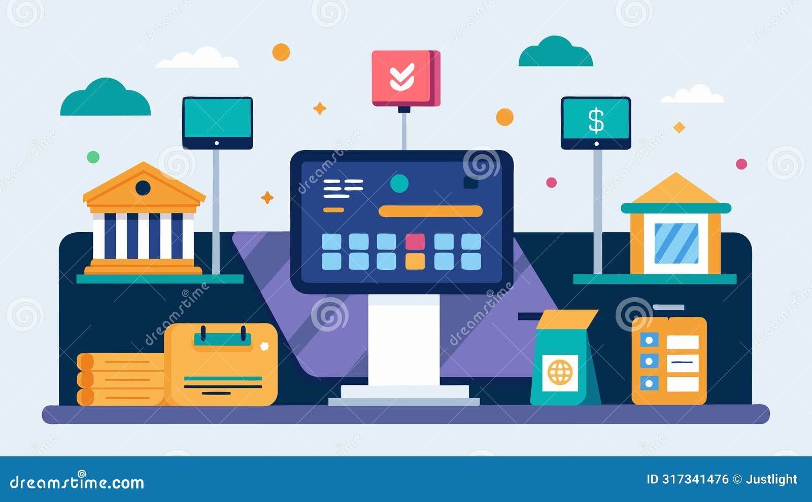 A Display Screen Above the University Payment Counter Flashing ...