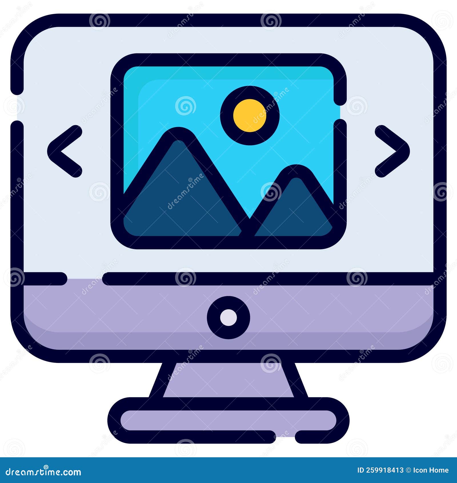 Display Screen Color Line Icon Stock Vector - Illustration of flat ...