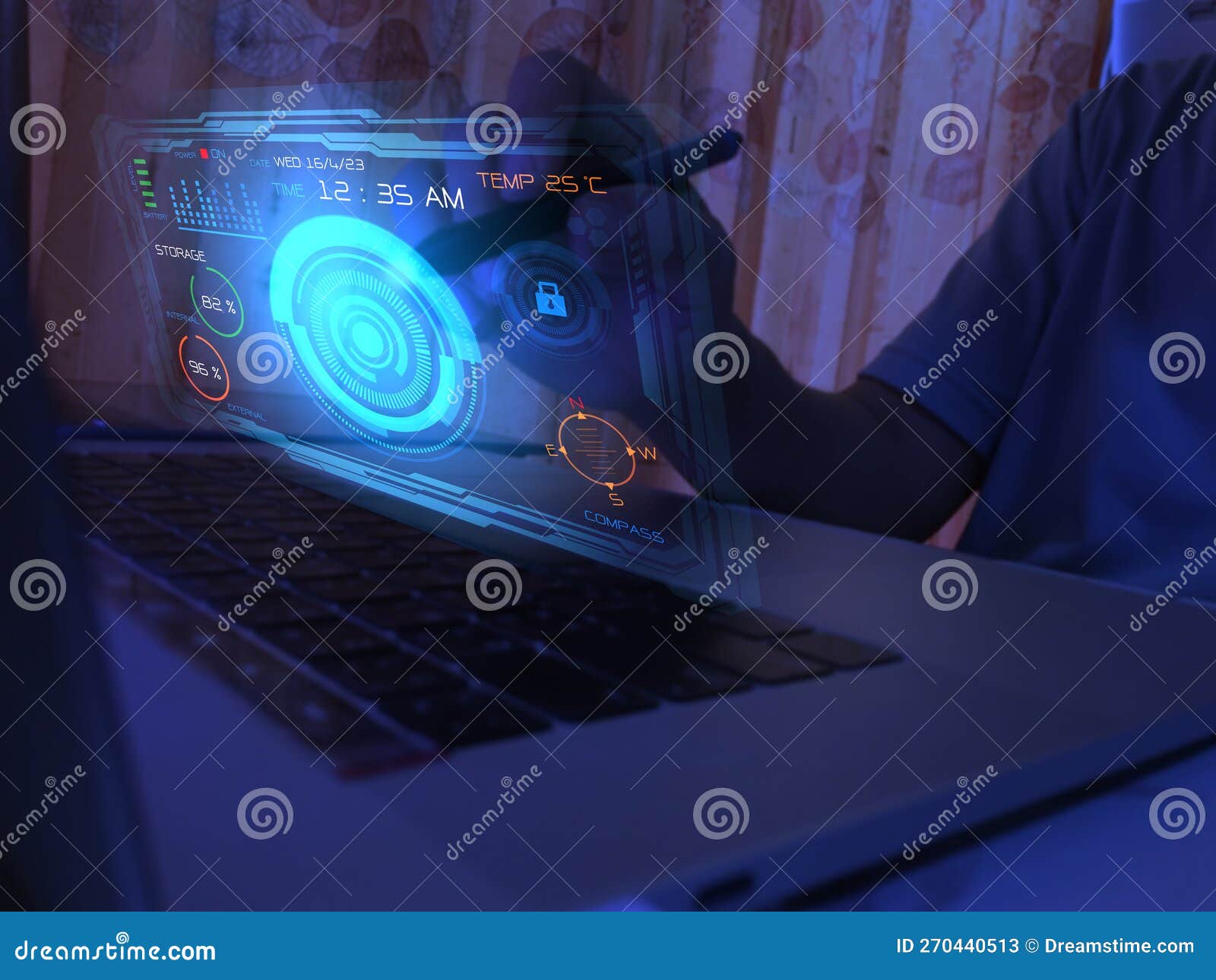 Display Screen Data Technology Concept Laptop Program Control and ...