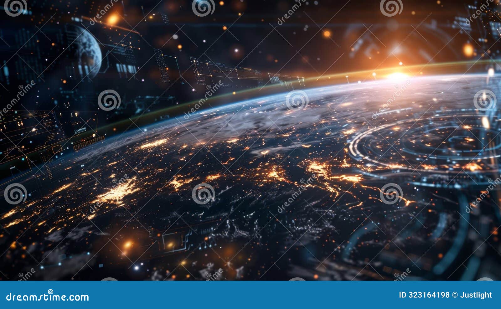 A Display Screen Lights Up with Realtime Data and Images Sent through ...