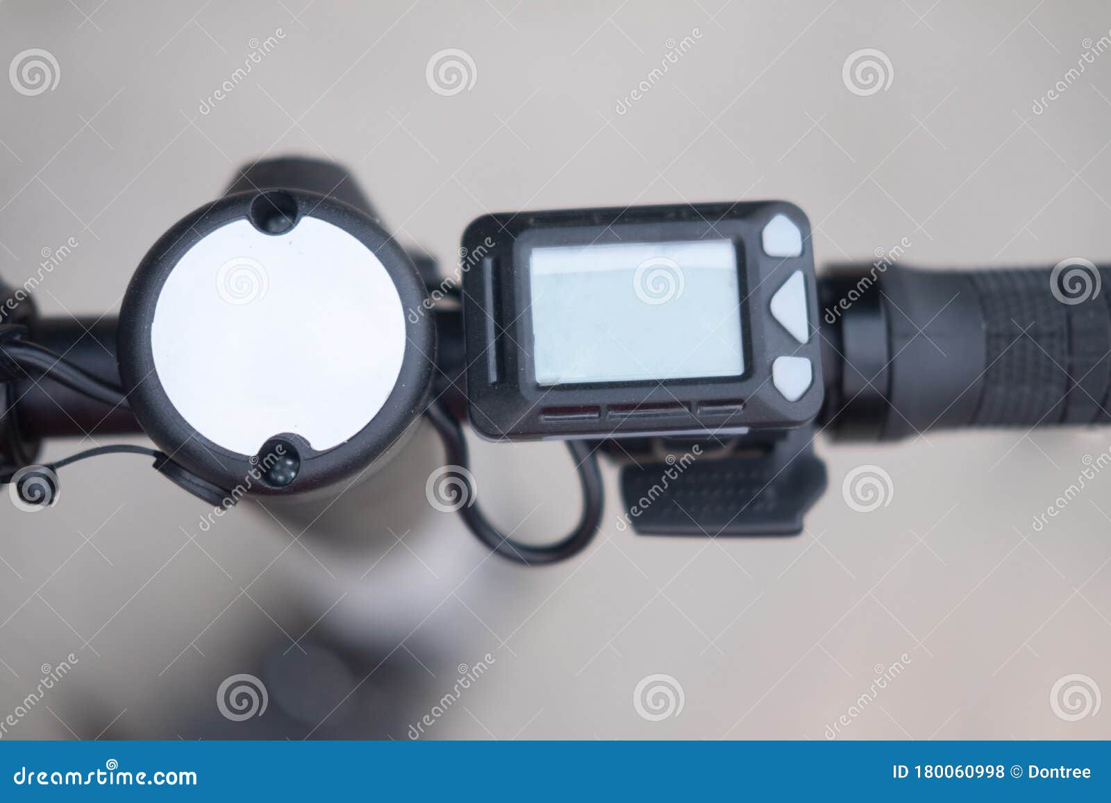 Display Screen and Power Button on Electric Scooter Handlebar Stock ...