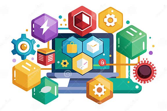 The Display Showcases Vibrant Icons Symbolizing Customizable JavaScript ...