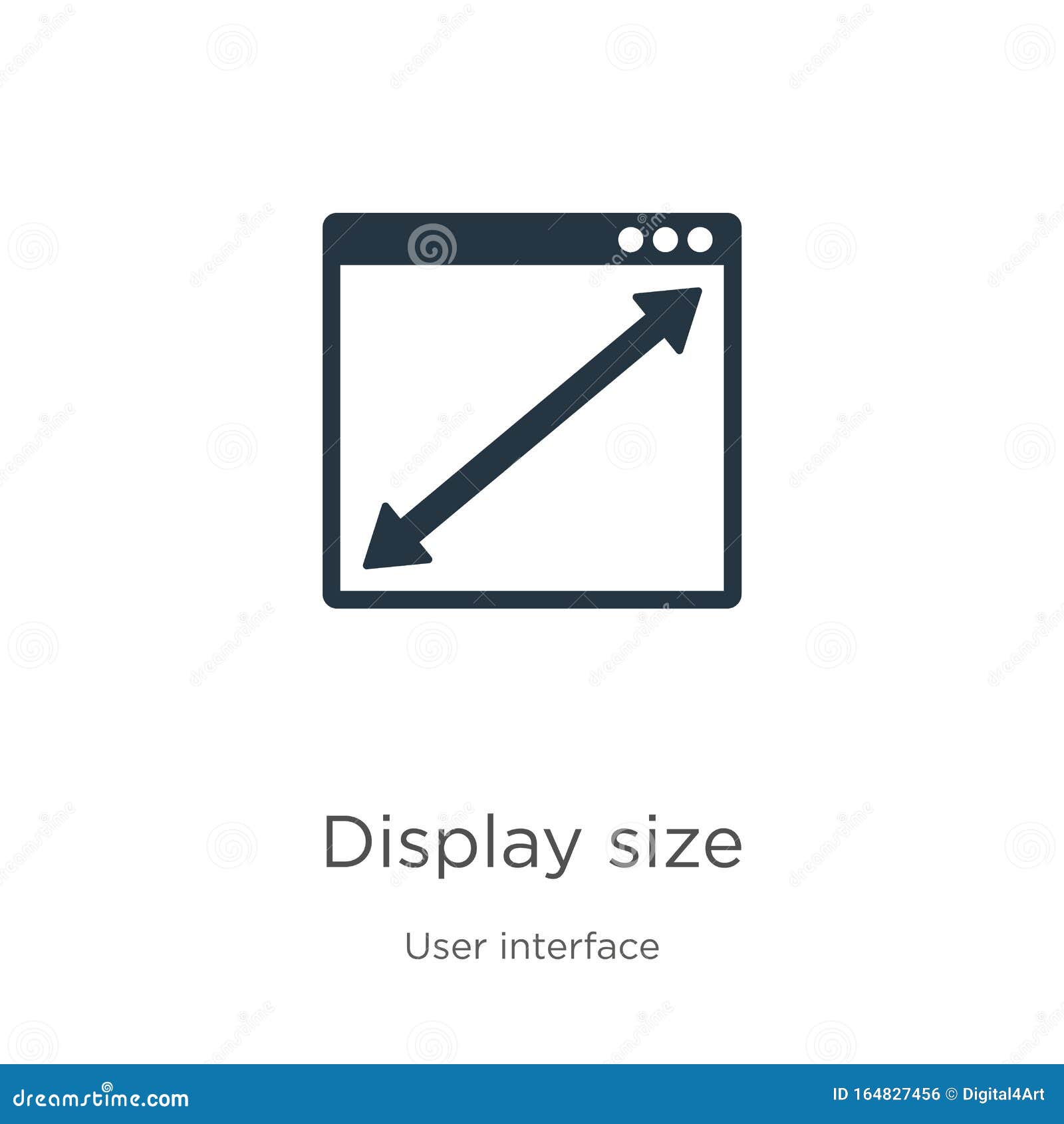 Display Size Icon Vector. Trendy Flat Display Size Icon from User ...