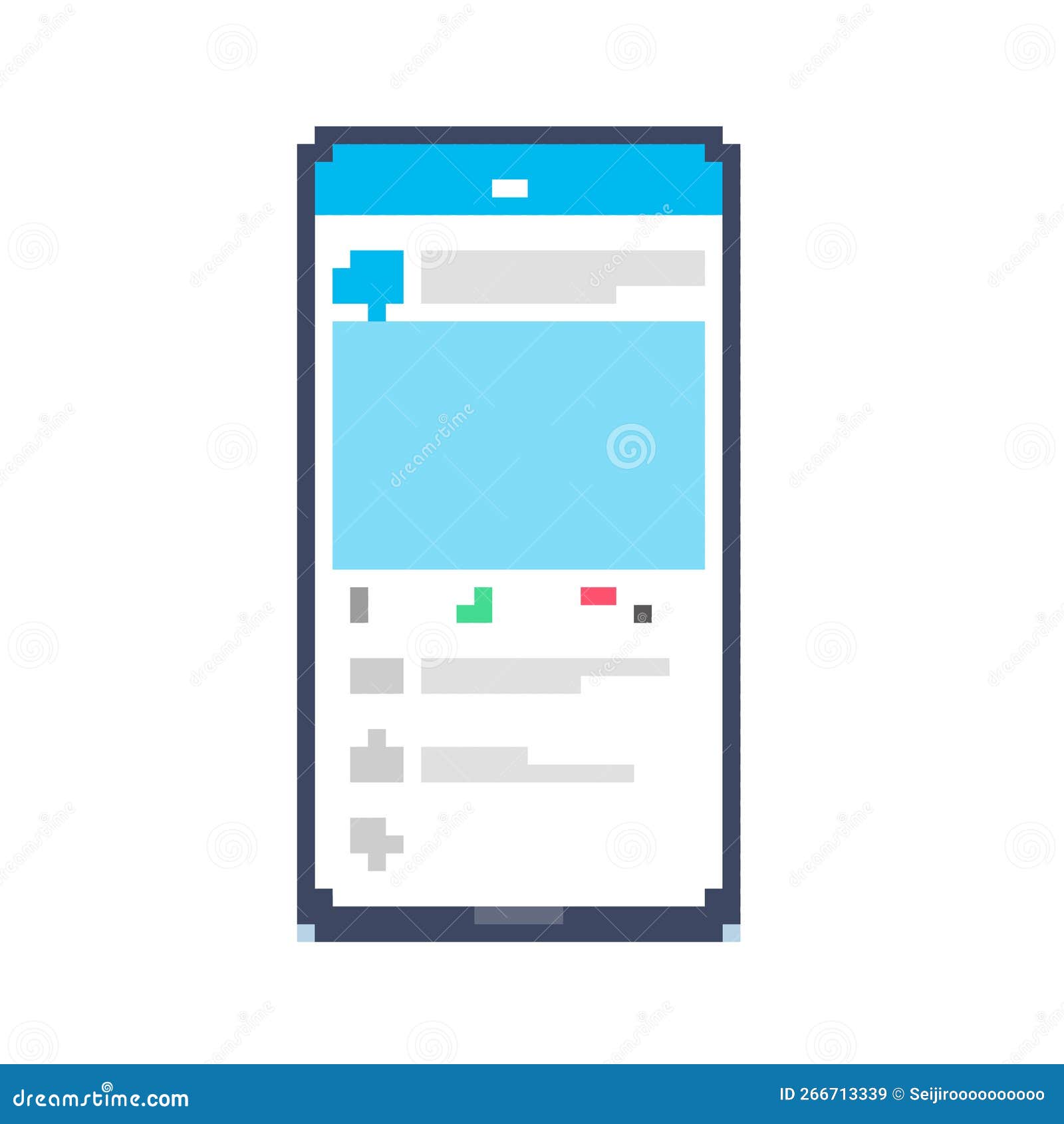 Display SNS on smartphone stock vector. Illustration of vector - 266713339