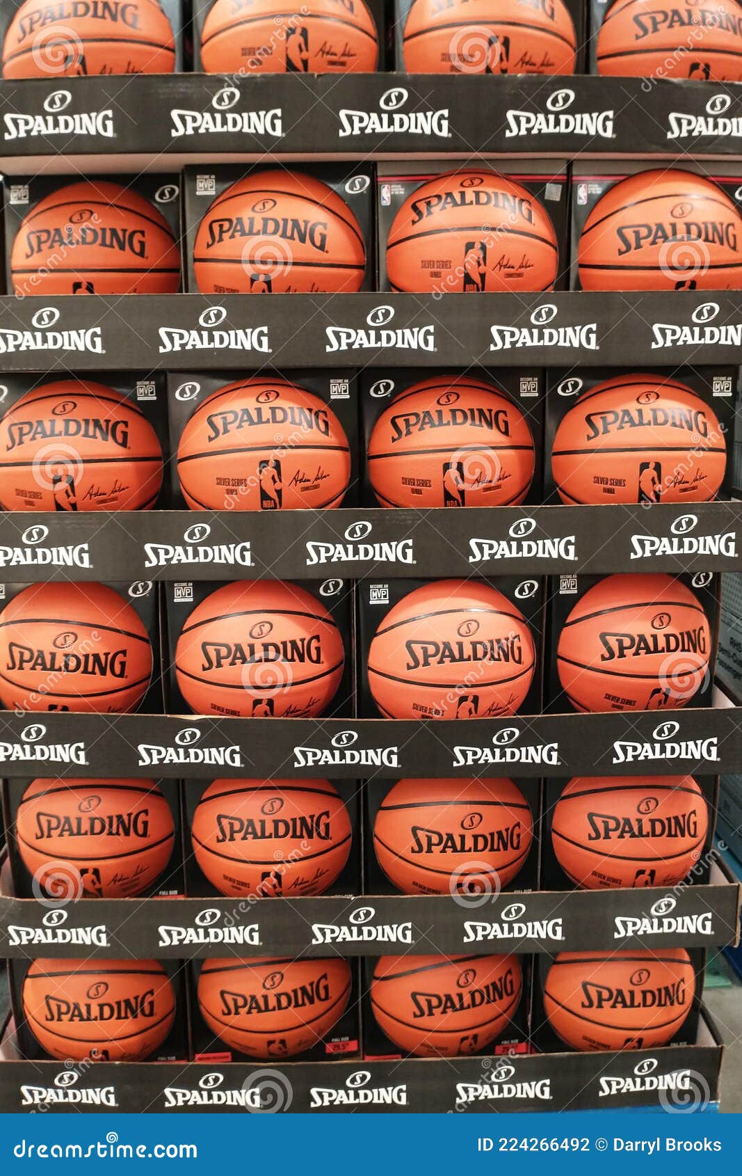 Display of Spalding Basketballs Editorial Photography - Image of brand ...