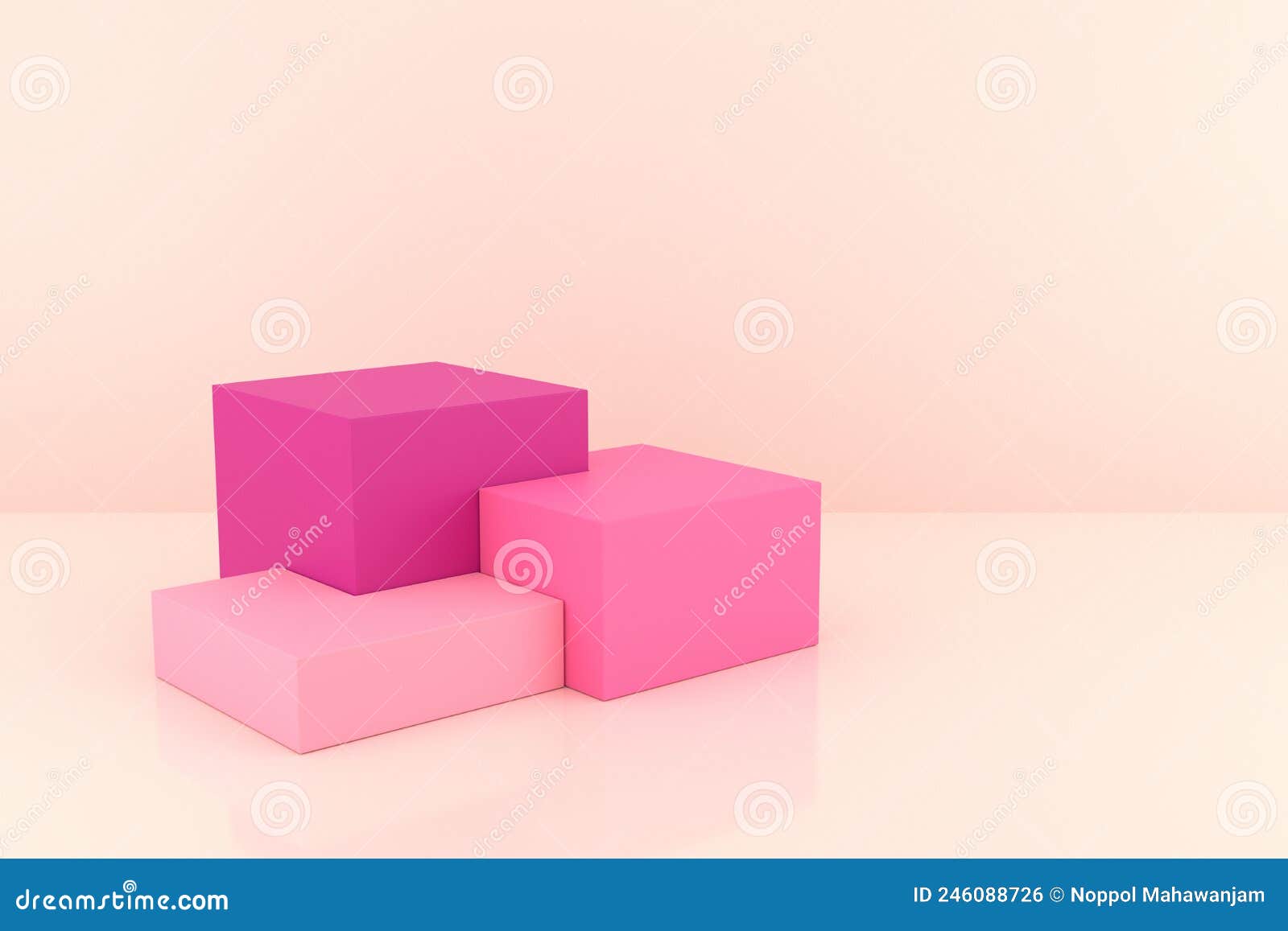 Display Stand Design with Cube Shape. 3D Rendering Stock Illustration ...