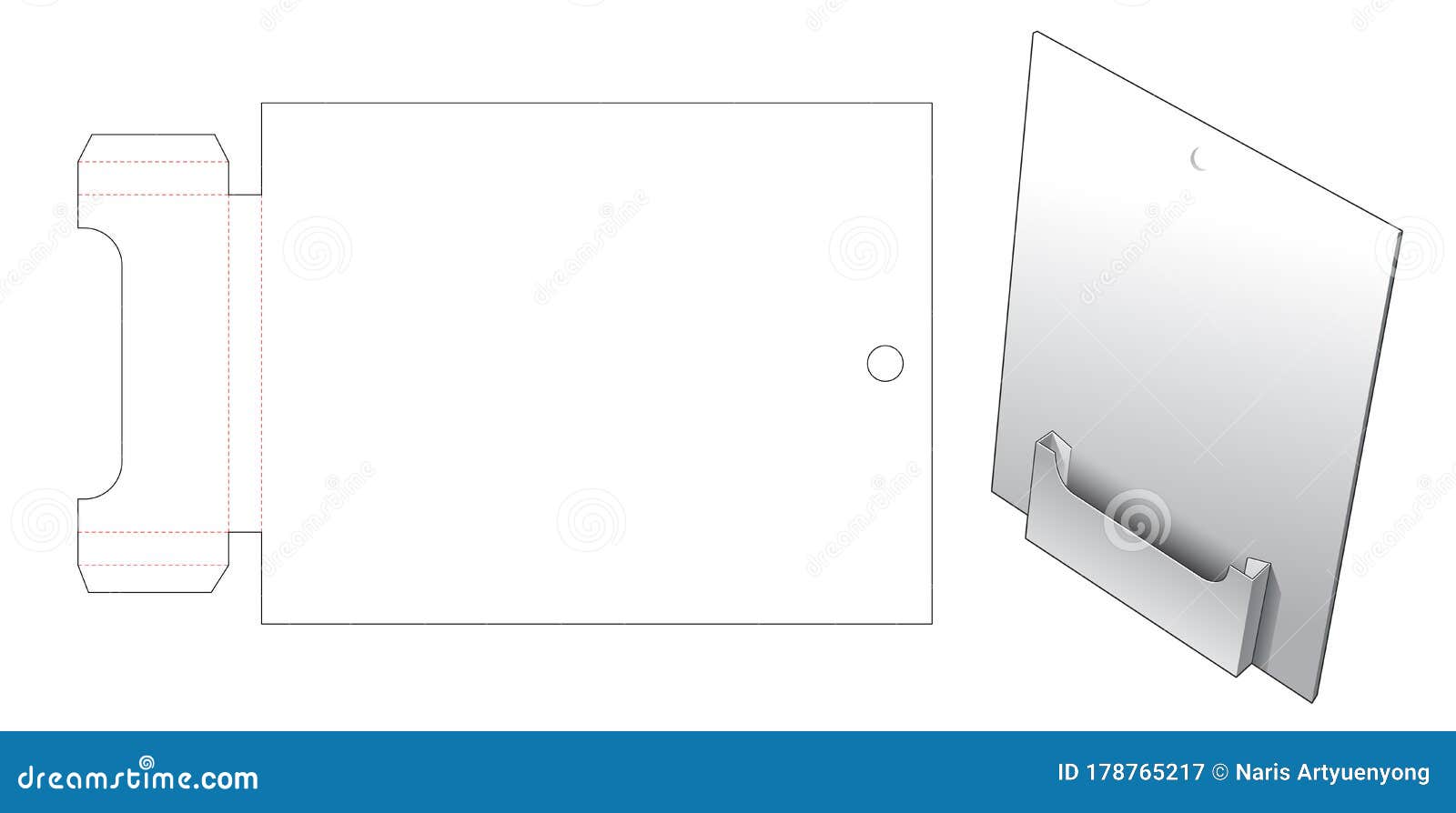 Hang Tab Pillow Box Template, Vector With Die Cut / Laser Cut Lines ...