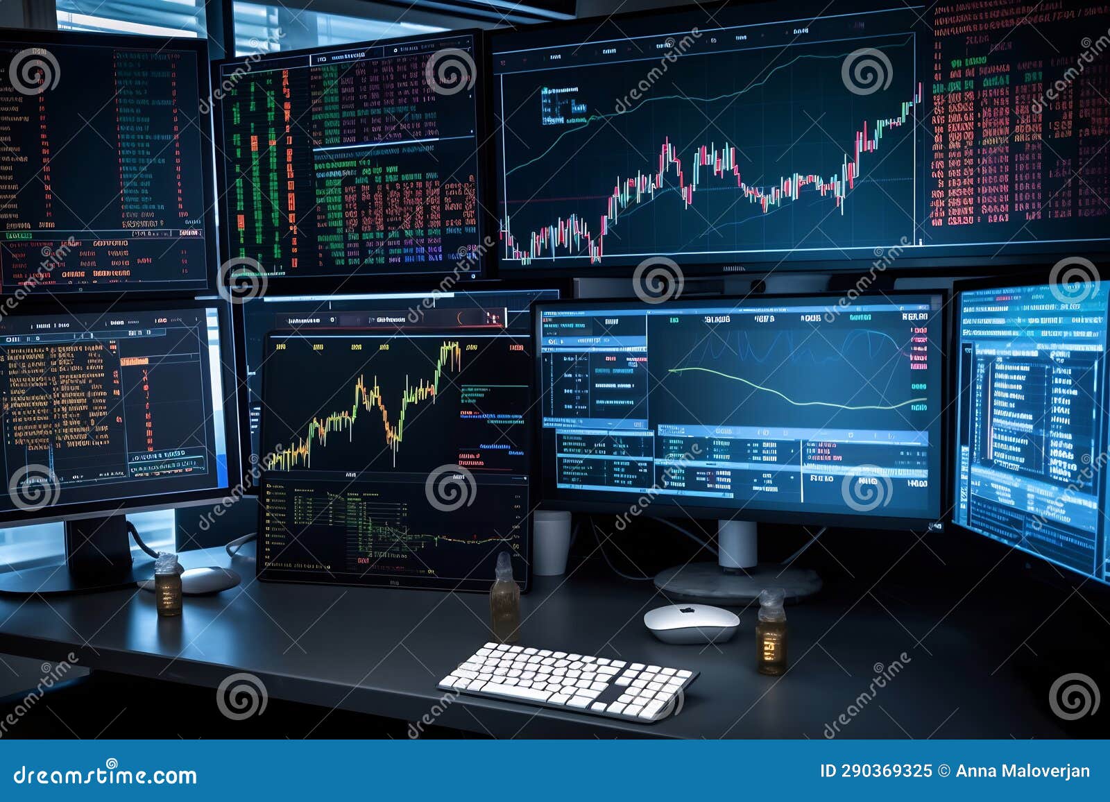 Display of Stock Market Quotes on the Computer Monitors Stock ...